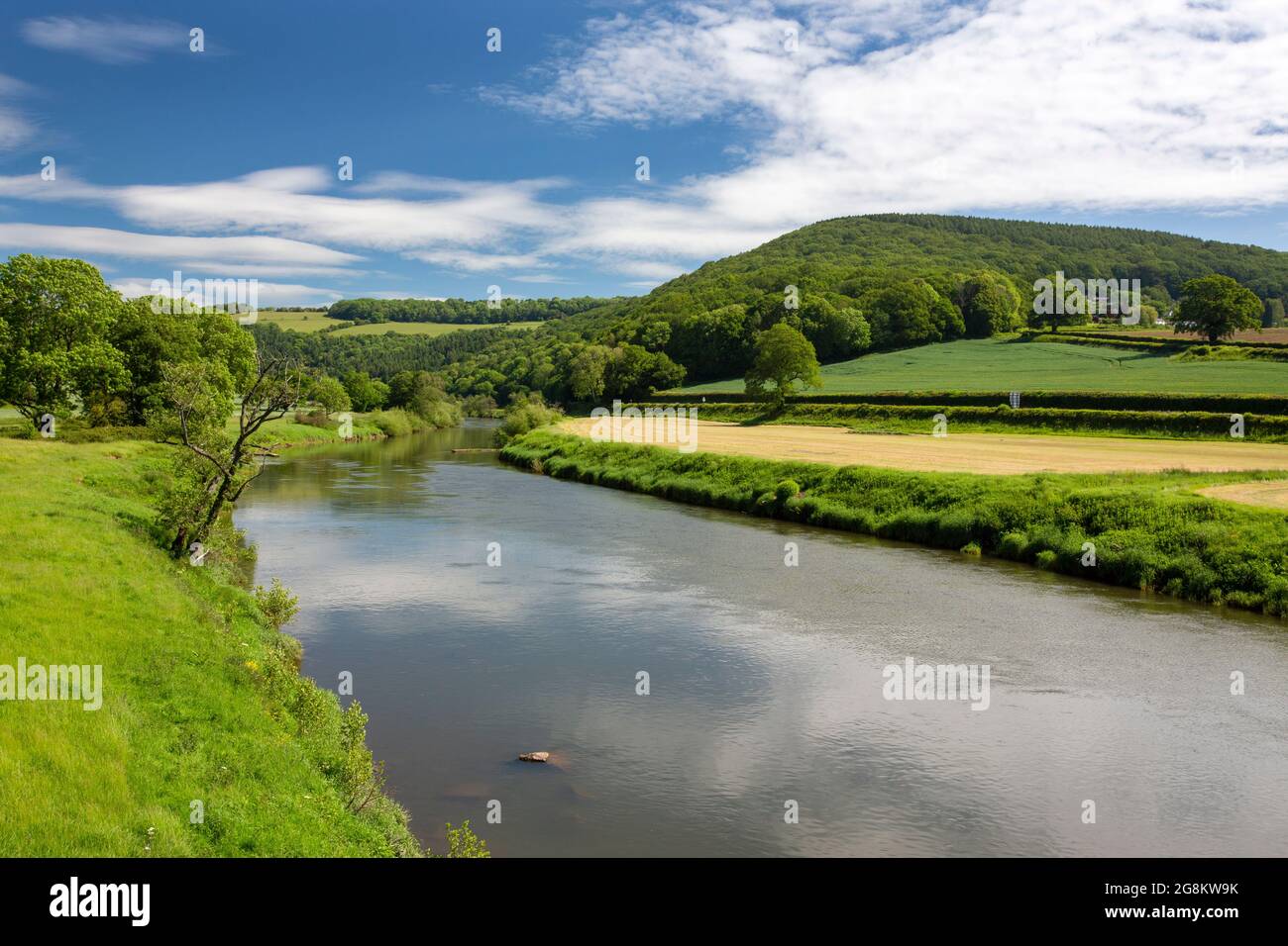 The River Wye below Bigsweir Bridge, Gloucestershire, UK Stock Photo ...