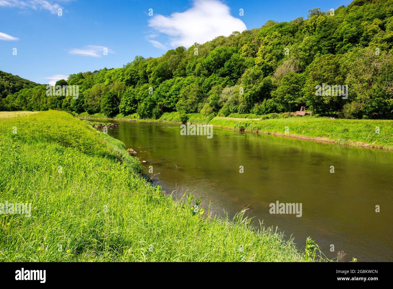 The River Wye below Bigsweir Bridge, Gloucestershire, UK Stock Photo ...