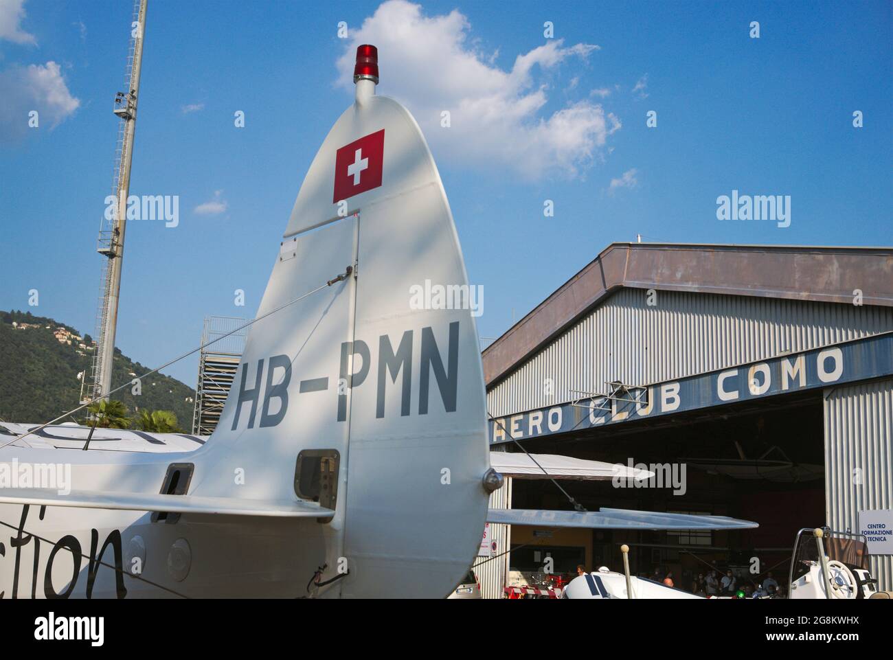 Como Aero Club hangar and plane, Como Lake, Italy Stock Photo - Alamy