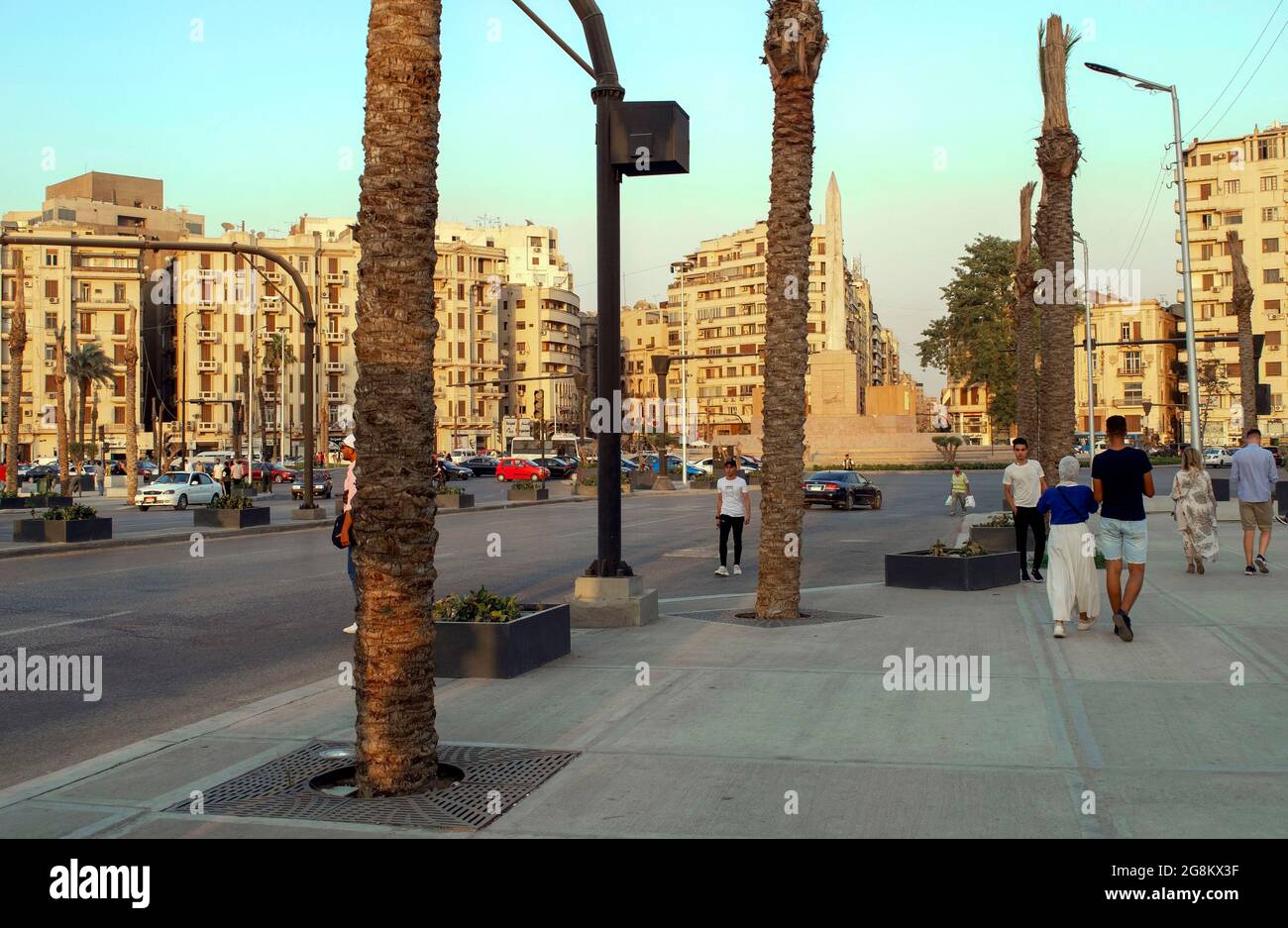 Cairo- Egypt: October 4, 2020: Sunset view of Tahrir square in Cairo ...