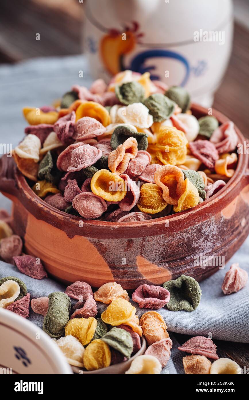Hand made orecchiette pasta from Puglia, made with natural flavors like ...