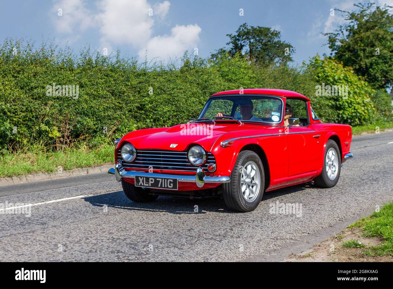 1968 60s red British Triumph TR5 Sports hardtop coupe en-route to ...