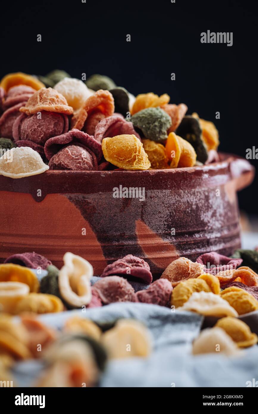 Hand made orecchiette pasta from Puglia, made with natural flavors like ...