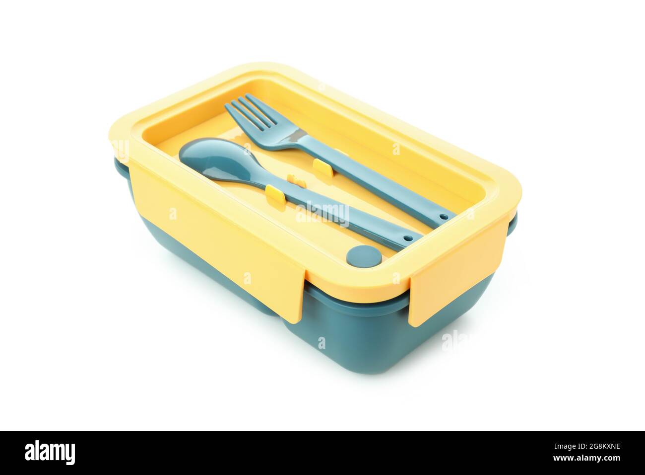 Stylish lunch box isolated on white background Stock Photo - Alamy