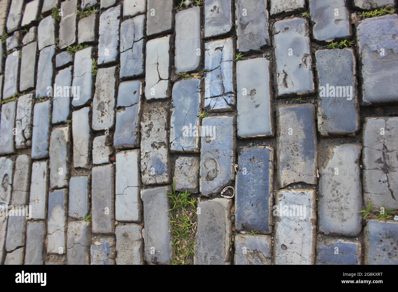 Blue cobblestone streets, Old San Juan, Puerto Rico Stock Photo - Alamy