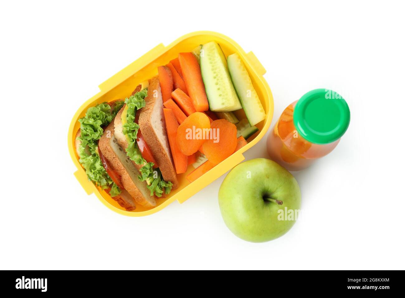 Lunch box with food isolated on white background Stock Photo - Alamy
