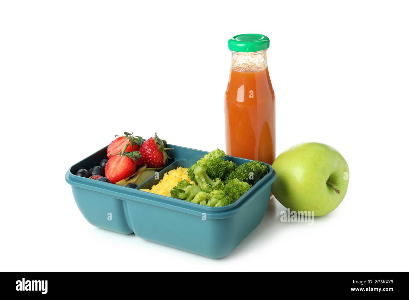 Lunch box with food isolated on white background Stock Photo - Alamy
