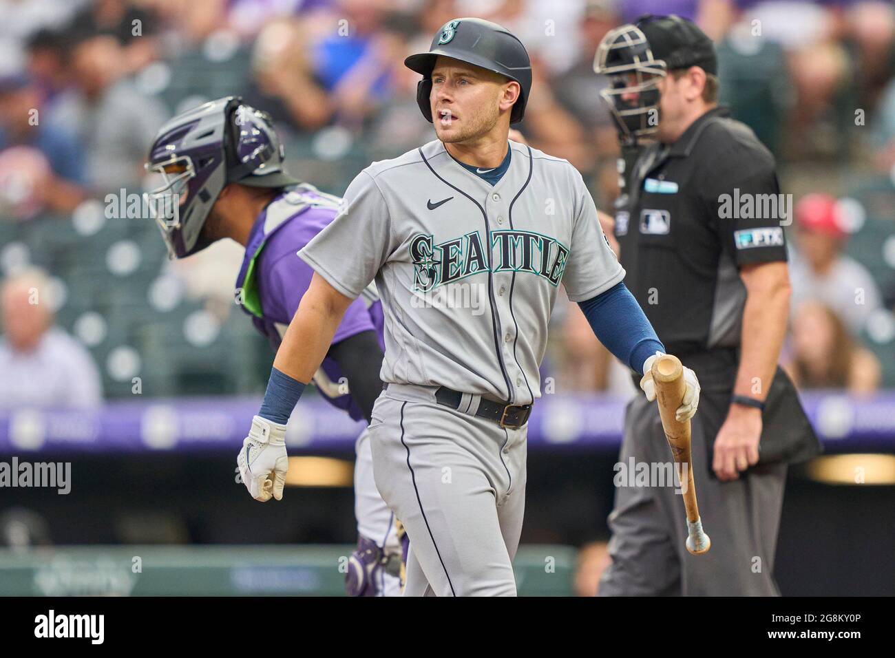 Denver, USA, 21st July 2021. July 1202021: Seattle center fielder Jared ...