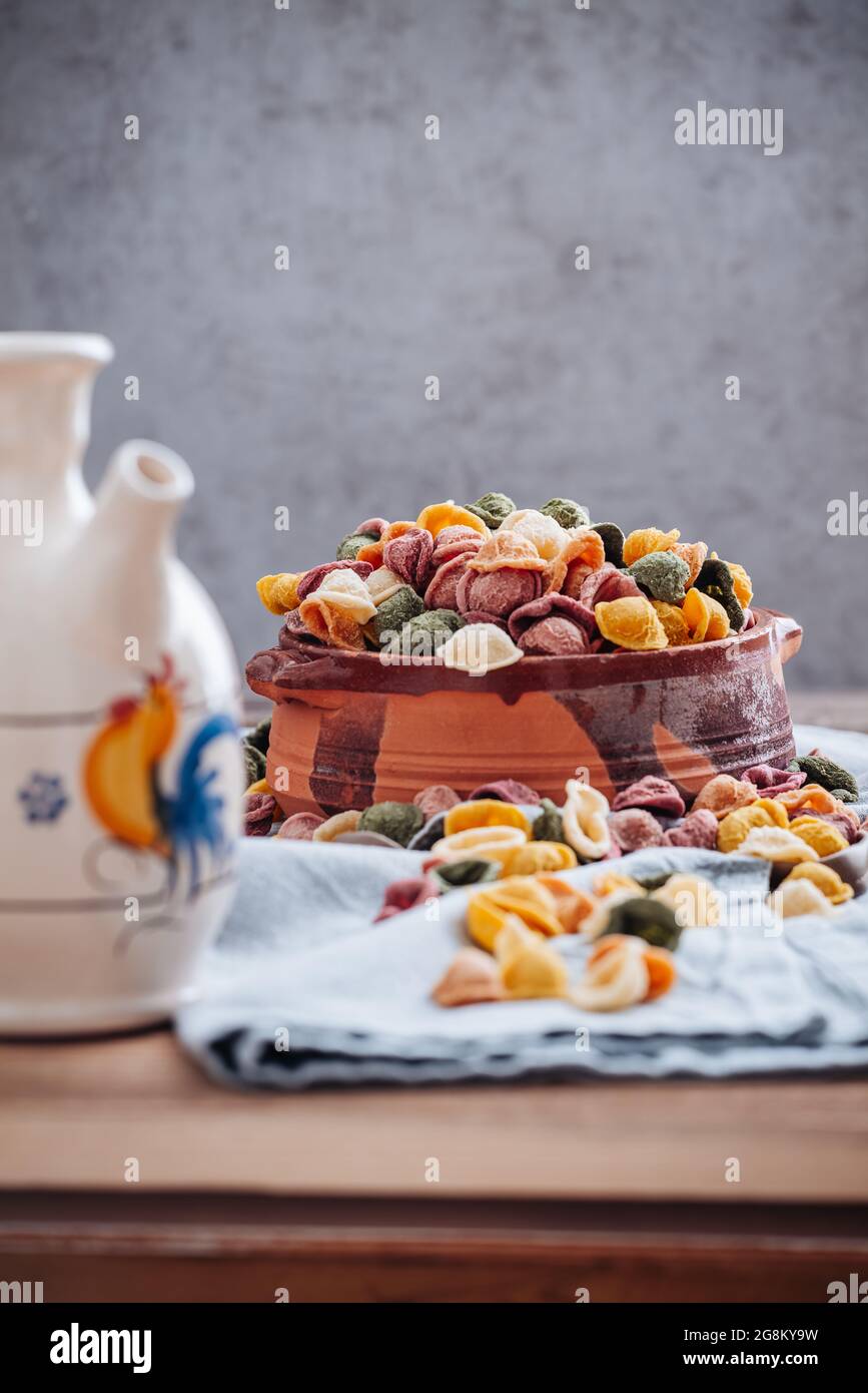 Hand made orecchiette pasta from Puglia, made with natural flavors like ...