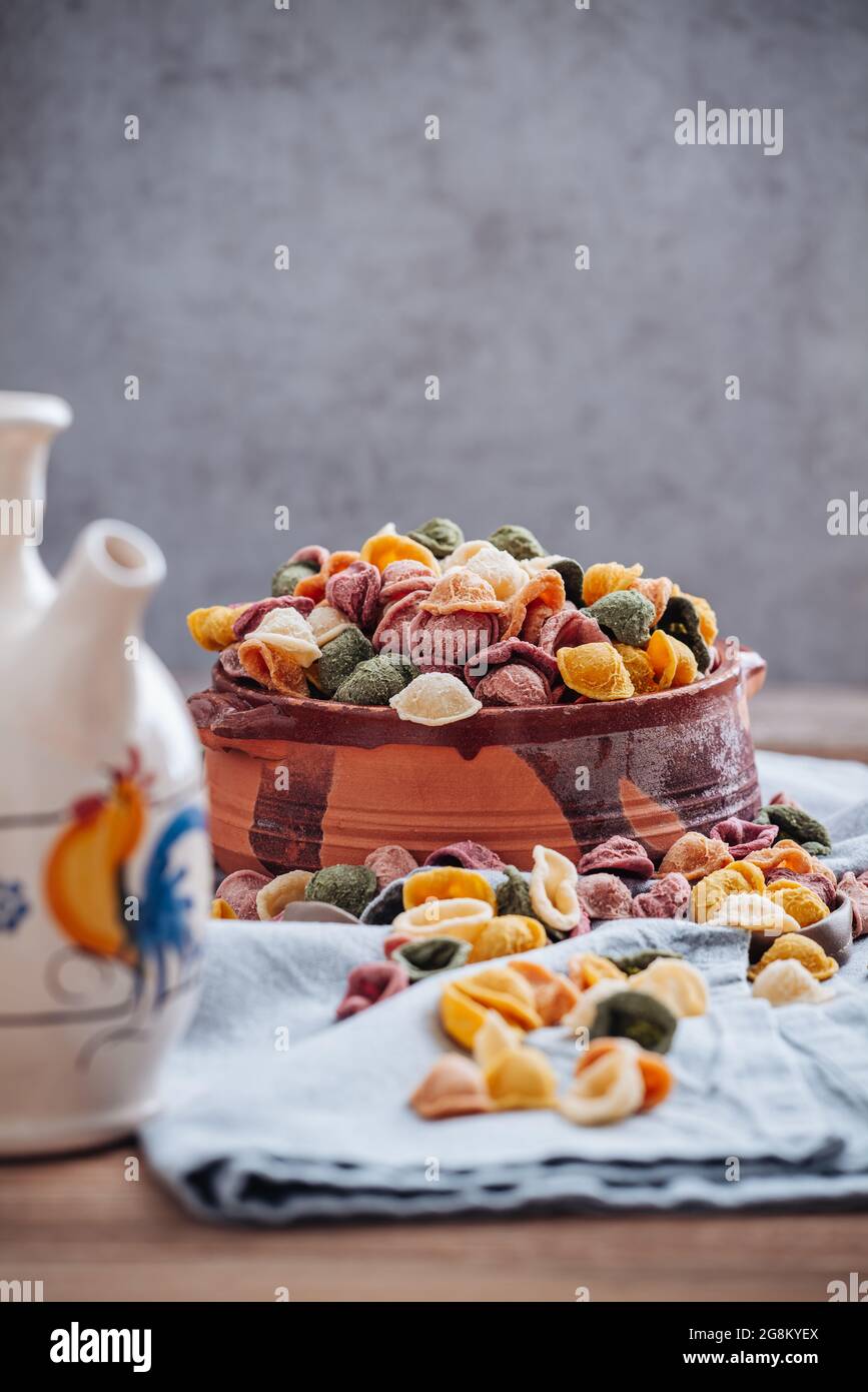 Hand made orecchiette pasta from Puglia, made with natural flavors like ...