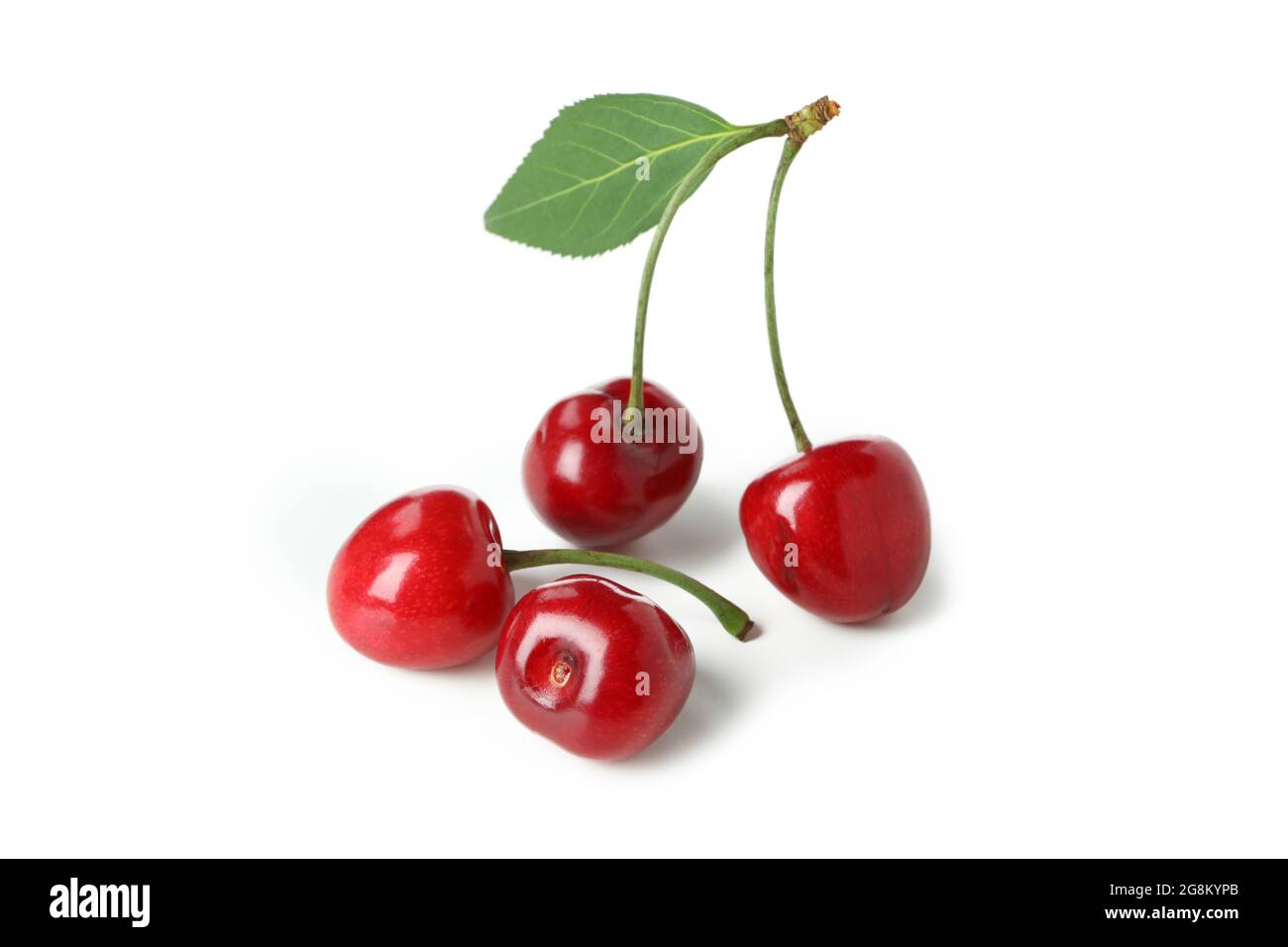 Sweet red cherry isolated on white background Stock Photo - Alamy