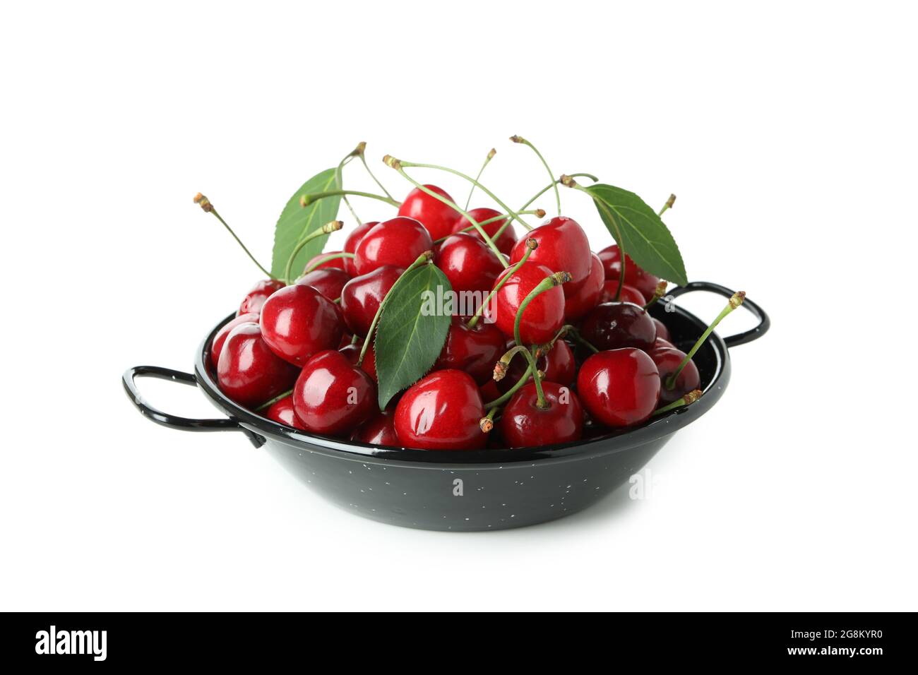Sweet red cherry isolated on white background Stock Photo - Alamy