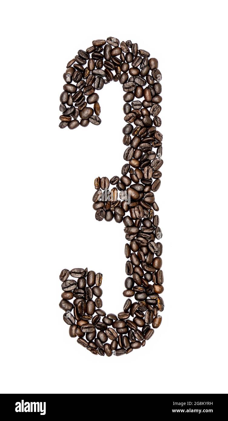 Number Three made from Coffee Beans 3 Coffee Beans carefully arranged ...