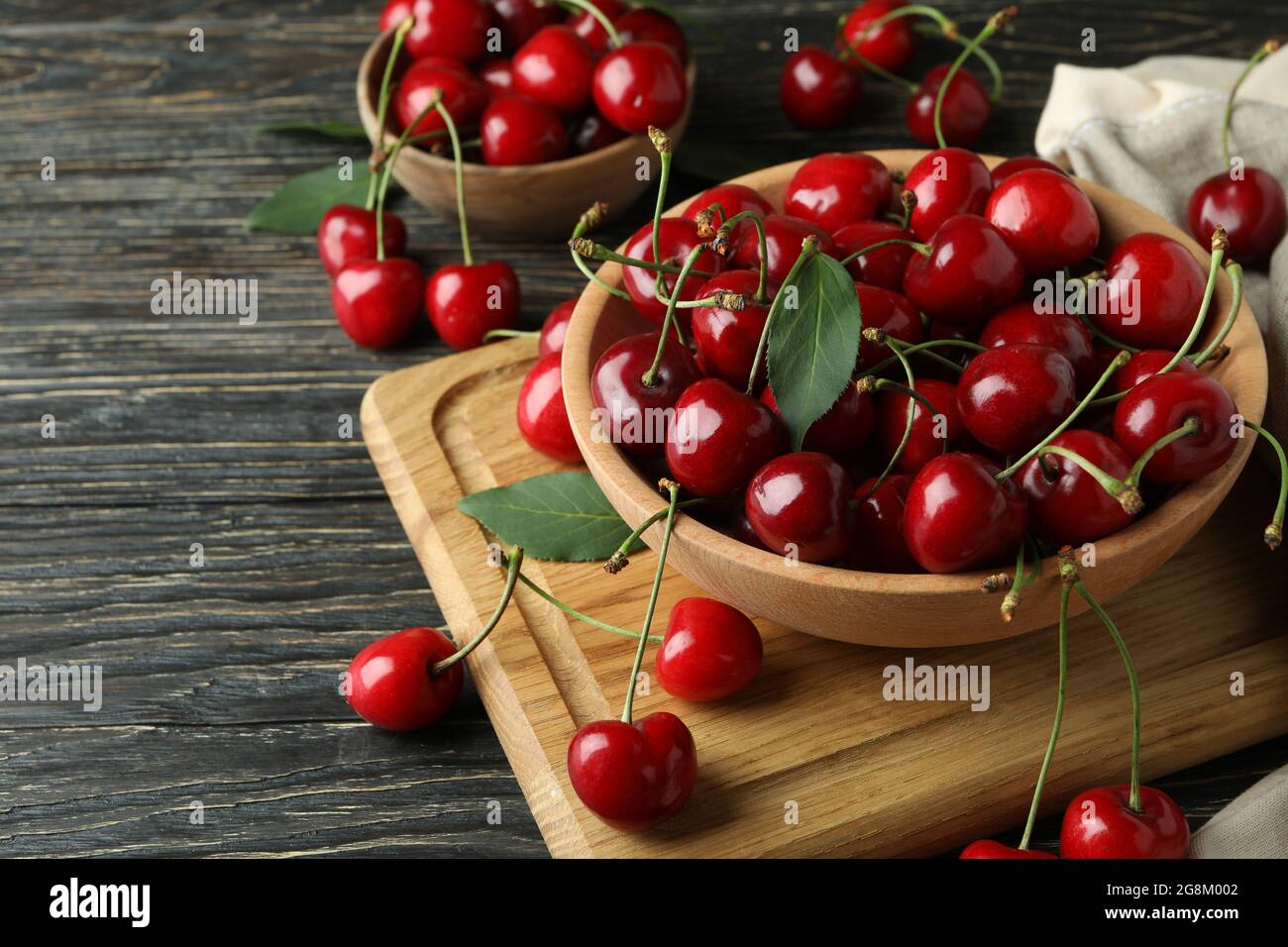 Concept of sweet berry with red cherry Stock Photo - Alamy