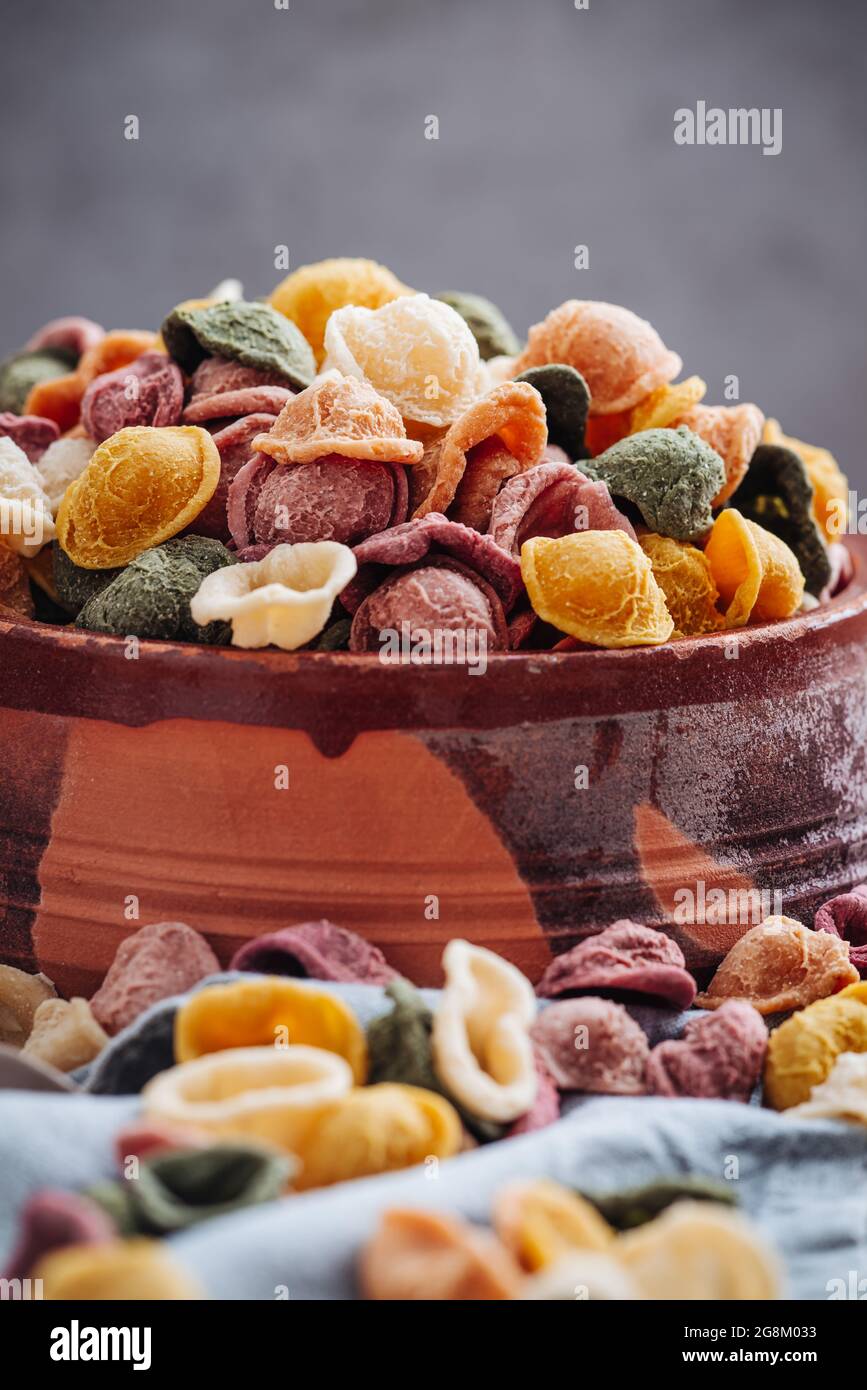 Hand made orecchiette pasta from Puglia, made with natural flavors like ...