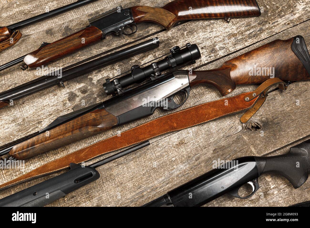 Close up view wooden rifles hi-res stock photography and images - Alamy