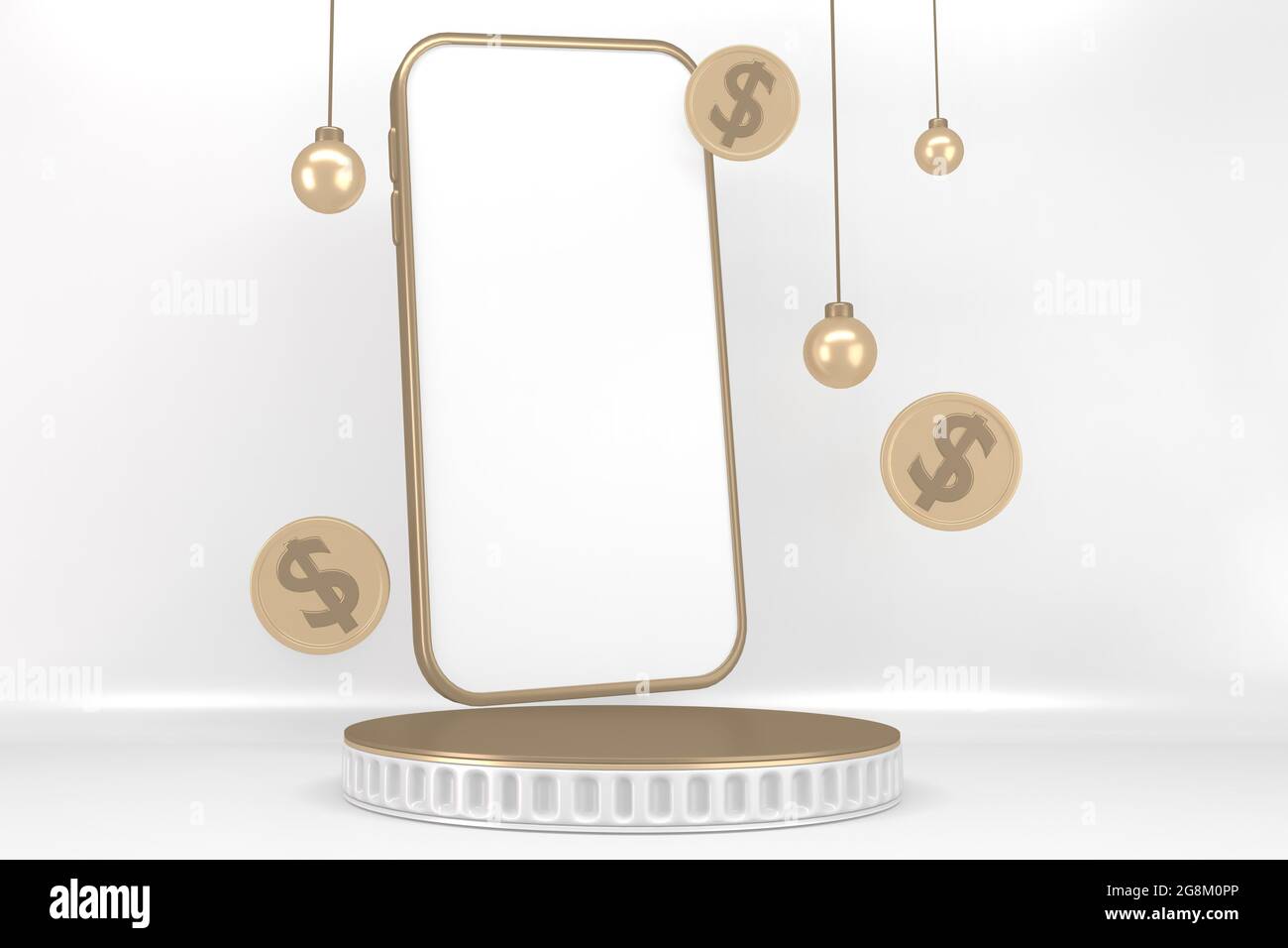 Roman podium white for cosmetic product on background white. 3d ...