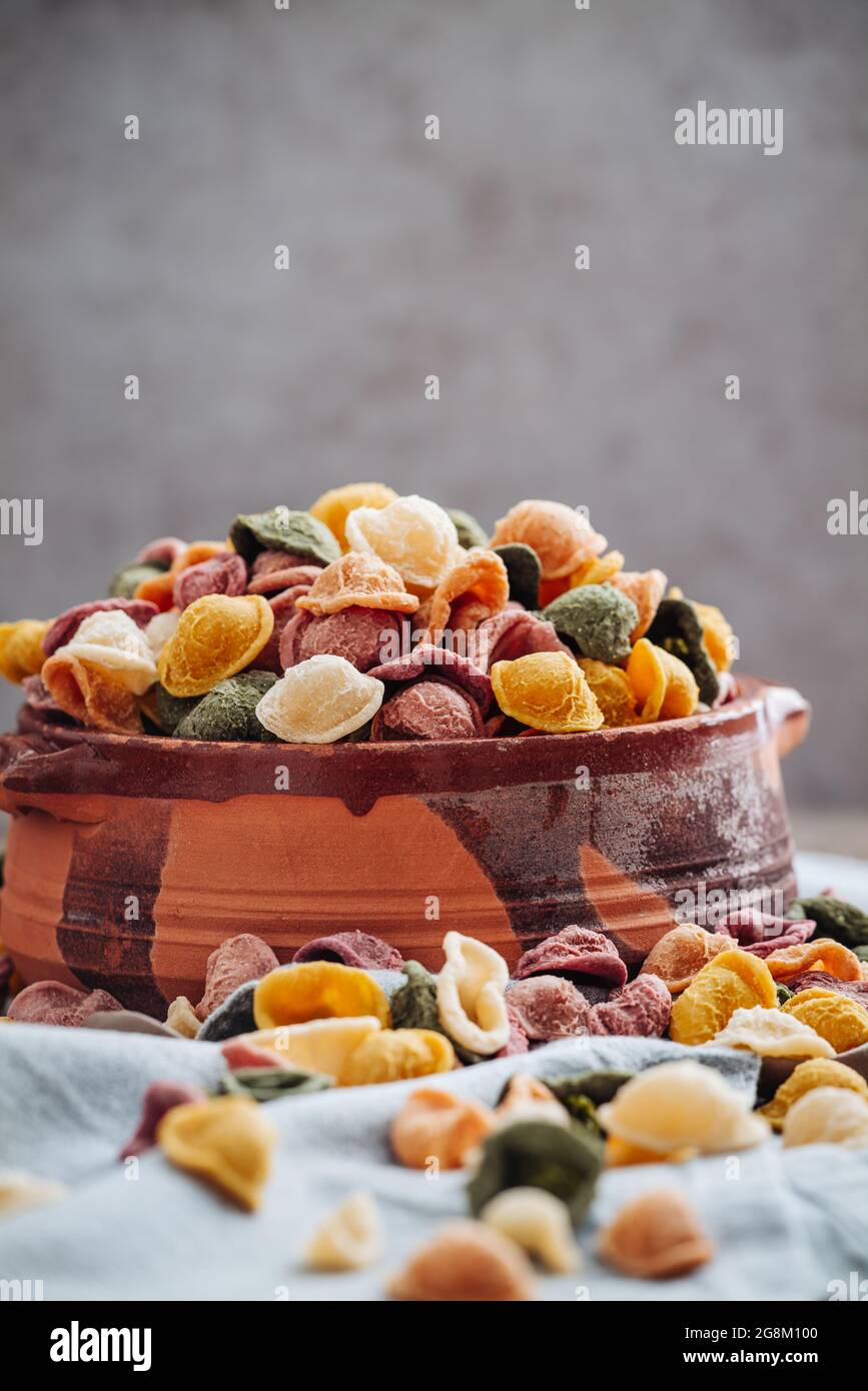 Hand made orecchiette pasta from Puglia, made with natural flavors like ...