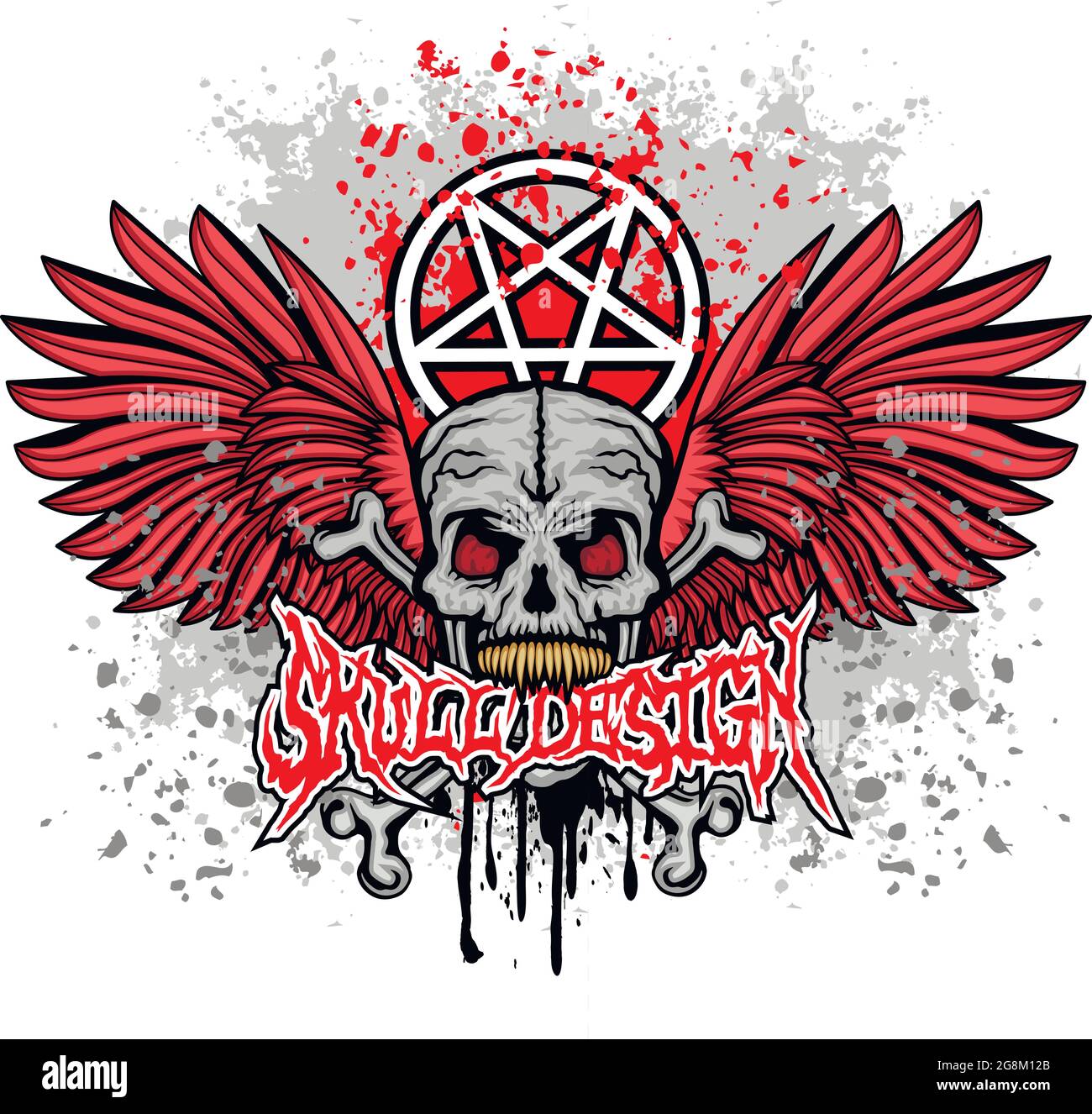 Gothic sign with skull, grunge vintage design t shirts Stock Vector ...
