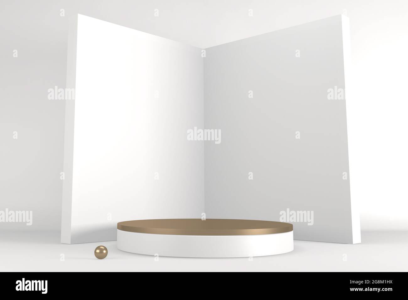 Roman podium white for cosmetic product on background granite white. 3d ...