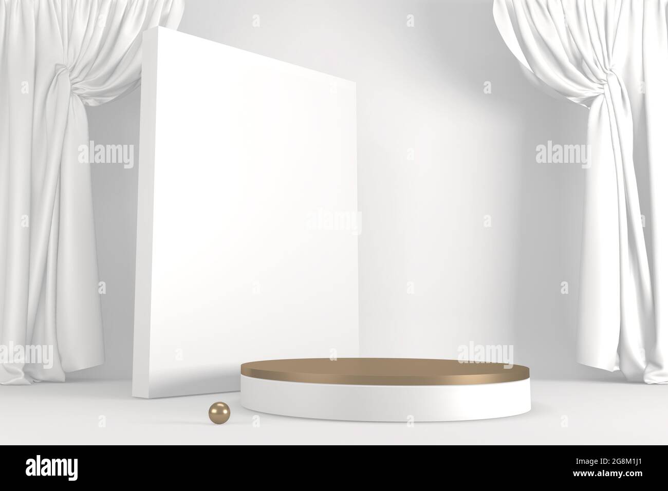 Roman podium white for cosmetic product on background granite white. 3d ...