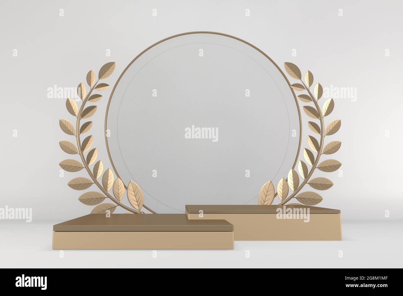 Roman podium white for cosmetic product on background granite white. 3d ...