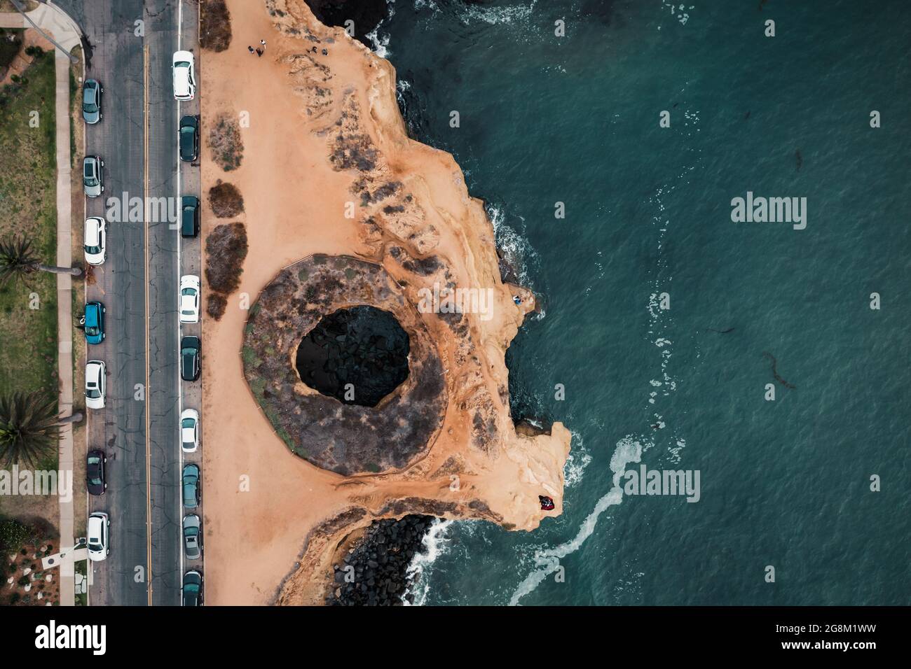 Landscape of eroded cliffs, Sunset Cliffs, California Stock Photo - Alamy