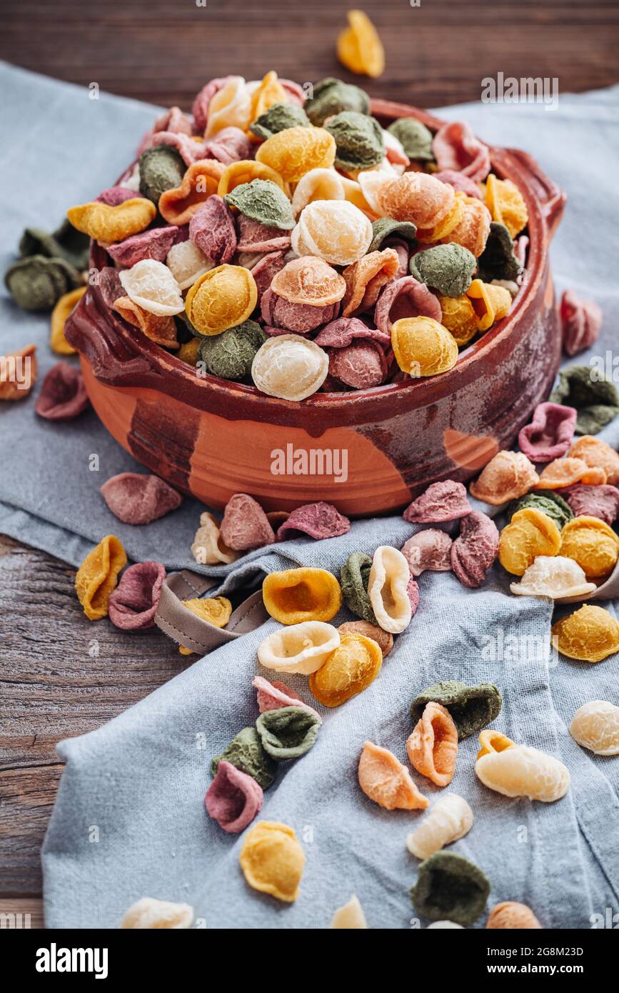 Hand made orecchiette pasta from Puglia, made with natural flavors like ...