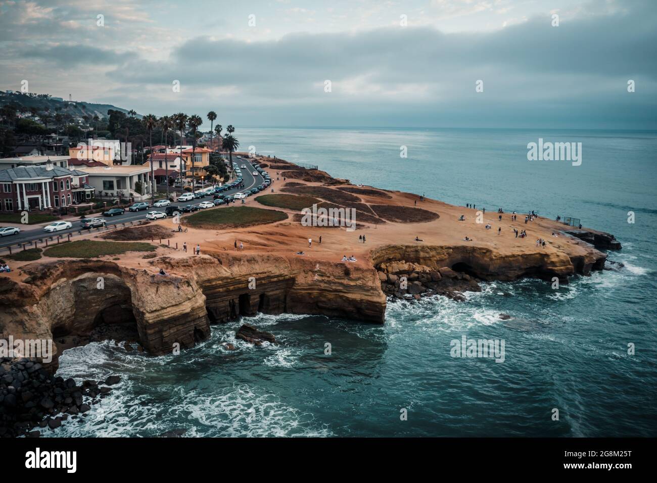 Aerial View Of Sunset Cliffs In San Diego, California, drone shot Stock ...
