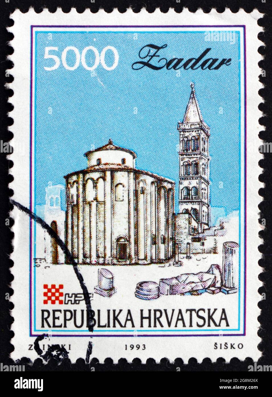 ZAGREB, CROATIA - NOVEMBER 1, 2018: a stamp printed in Croatia shows ...