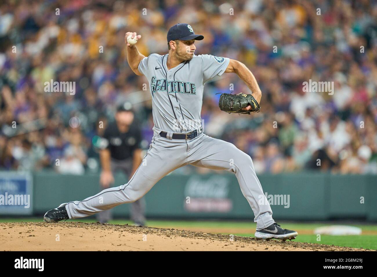 July 1202021: Seattle pitcher JT Chargos (84) pitches during the game ...