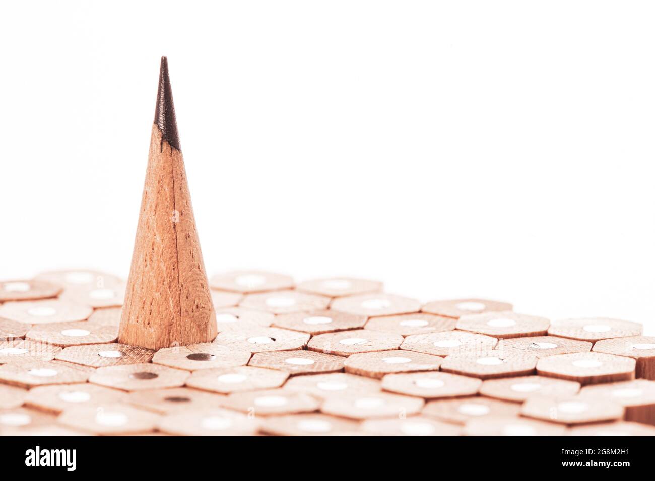 Group of sharpen and unsharp pencils, concept for comparing in team ...