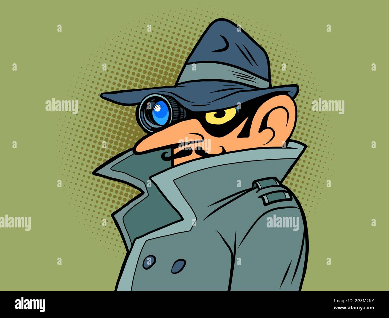 a spy with a lens for an eye. Peeping and eavesdropping. state ...