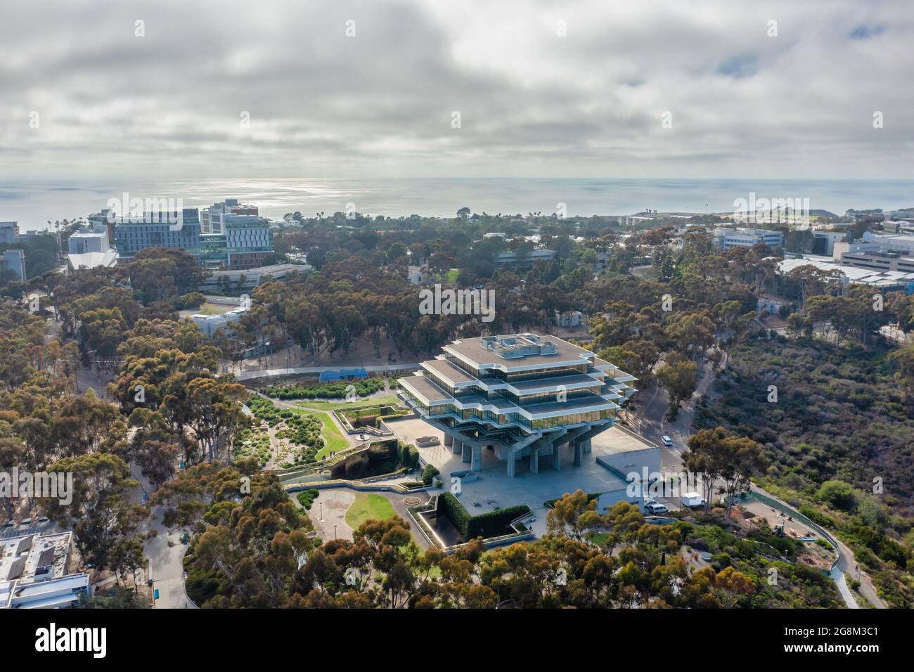 Aerial view of Geisel library and UCSD campus Stock Photo - Alamy