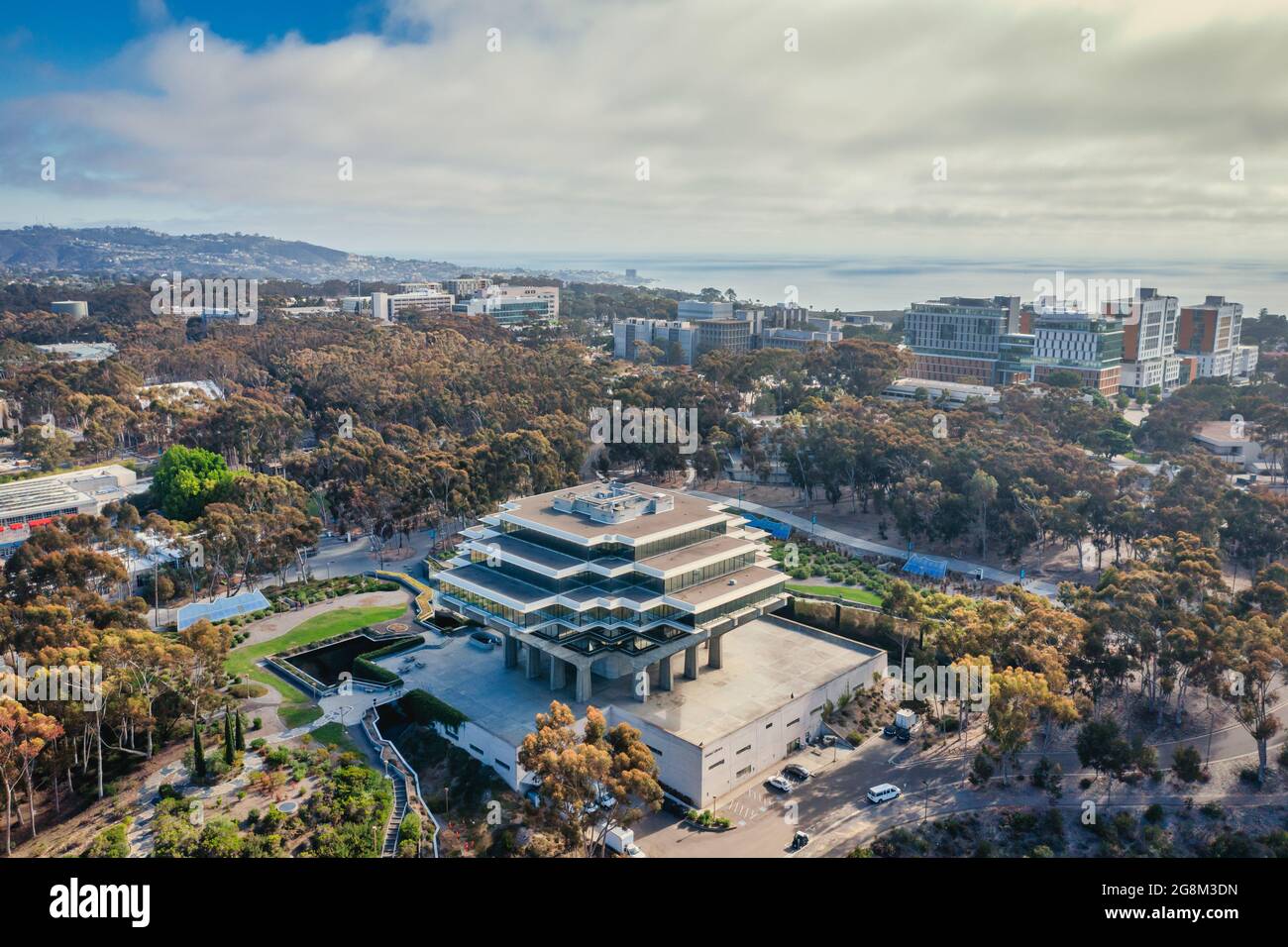 Aerial view of Geisel library and UCSD campus Stock Photo - Alamy