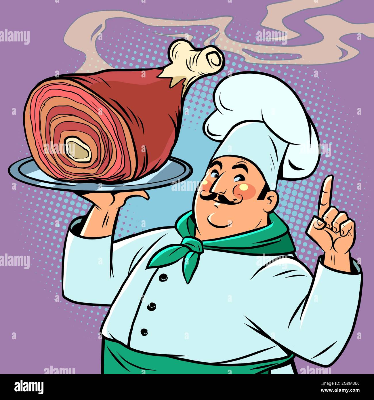 Professional chef cooking meat Stock Vector Images - Alamy