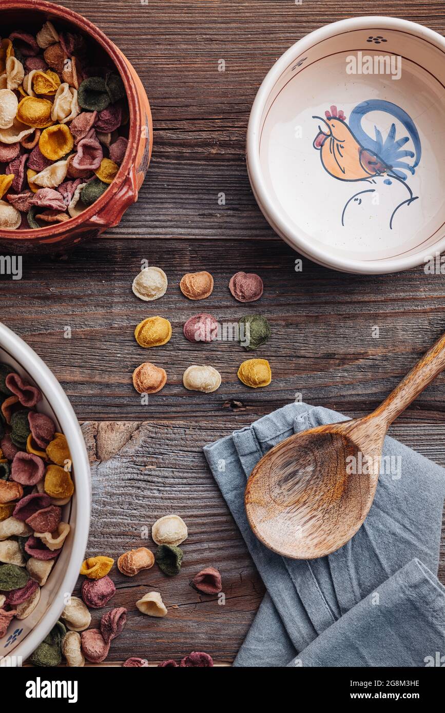 Hand made orecchiette pasta from Puglia, made with natural flavors like ...