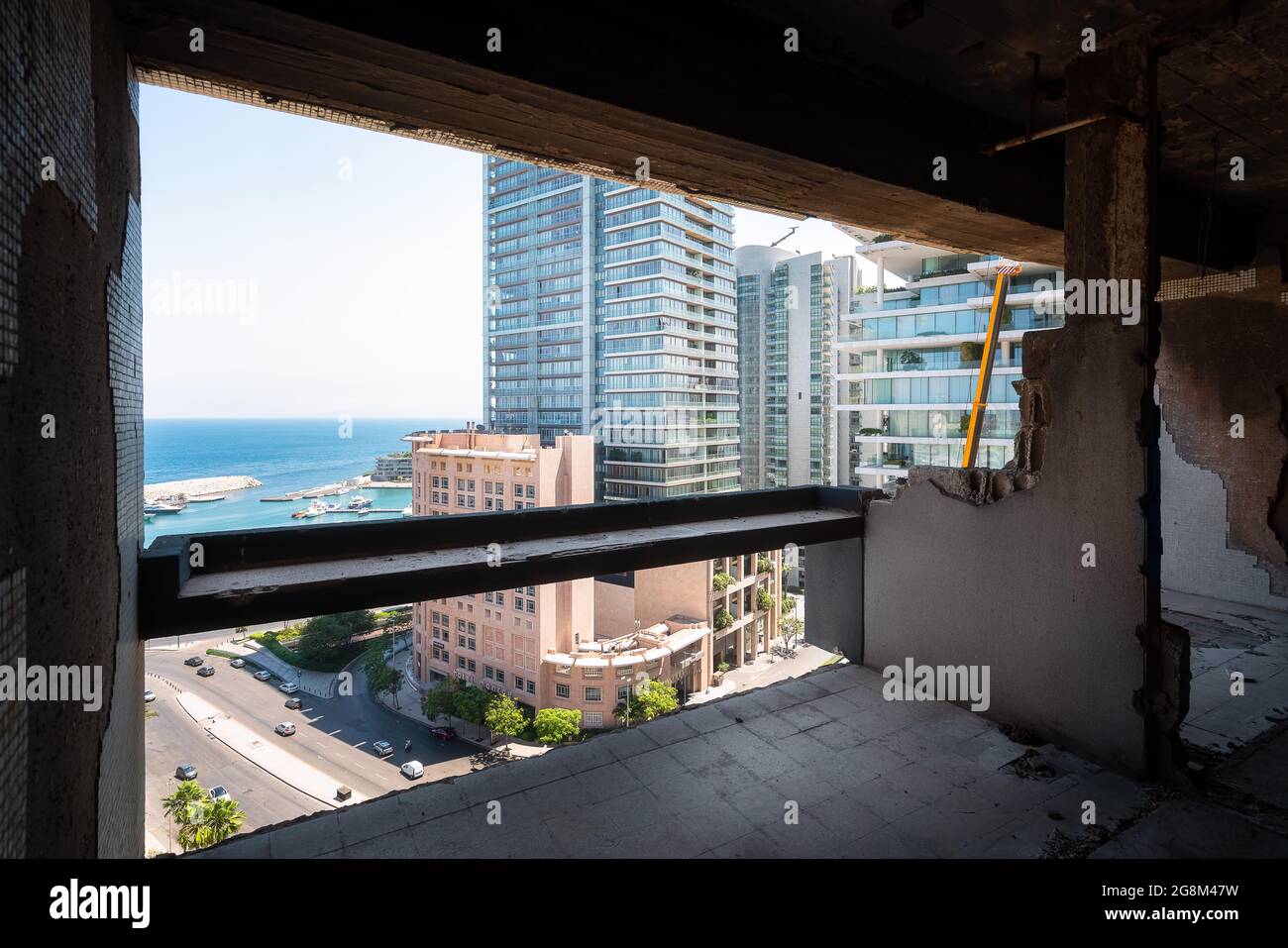 Abandoned and Damaged Holiday Inn Hotel in Beirut, Lebanon Stock Photo ...