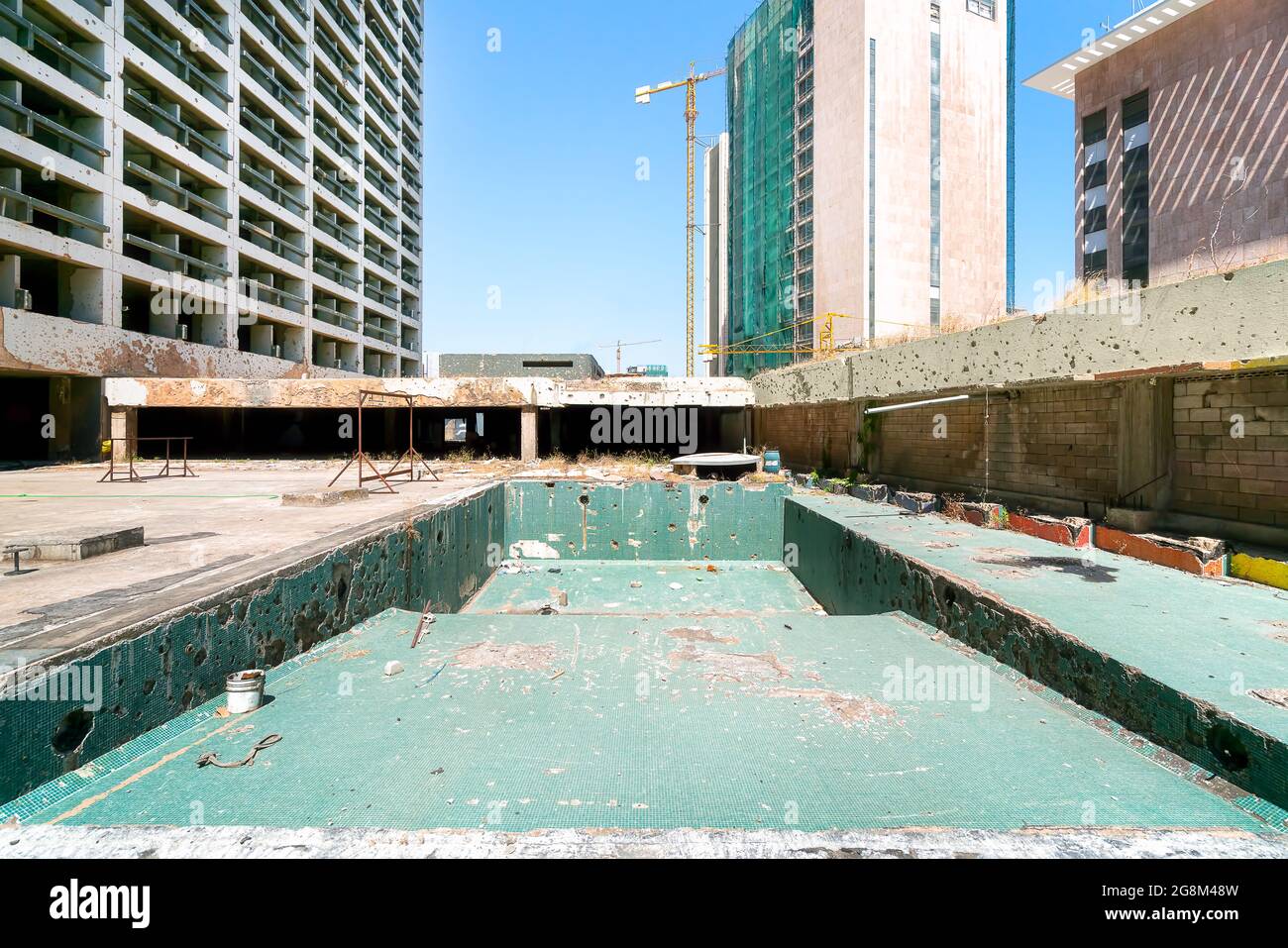 Abandoned and Damaged Holiday Inn Hotel in Beirut, Lebanon Stock Photo ...