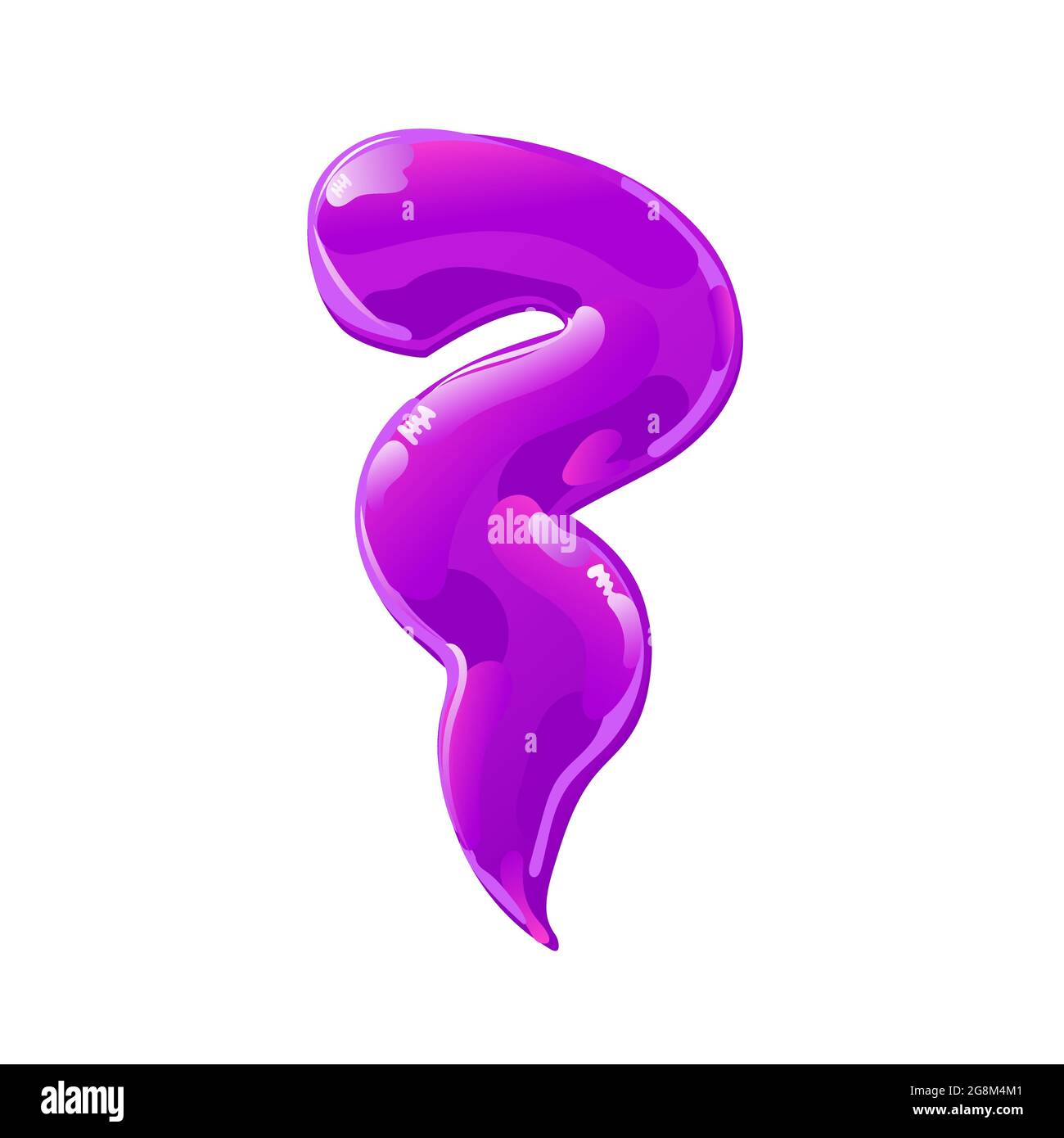 Purple slime stain, splash or blob. Pink jelly in cartoon flat style ...