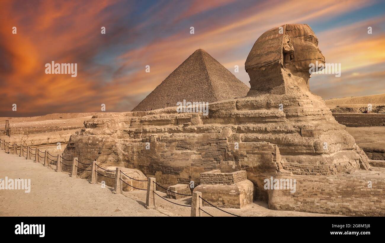 The Great Sphinx of Giza, is a limestone statue of a reclining sphinx ...