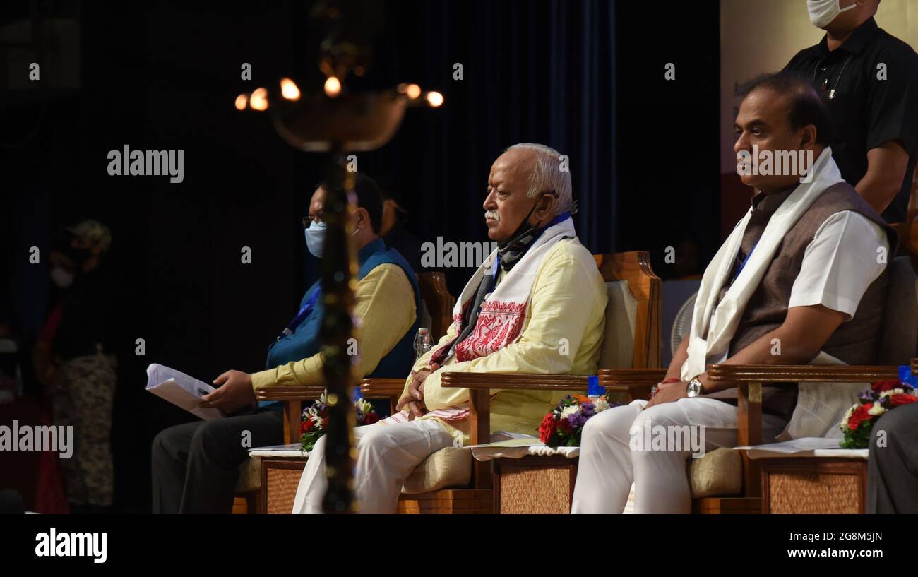 Guwahati, Guwahati, India. 21st July, 2021. Mohan Bhagwat chief of Rashtriya Swayamseval Sangh ...