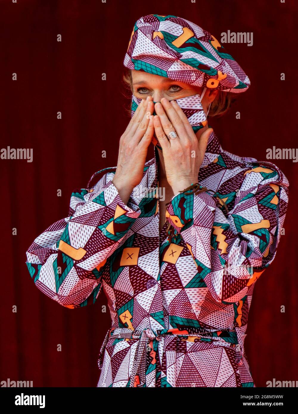 Brussel, Belgien. 21st July, 2021. Princess Delphine of Belgium at the ...
