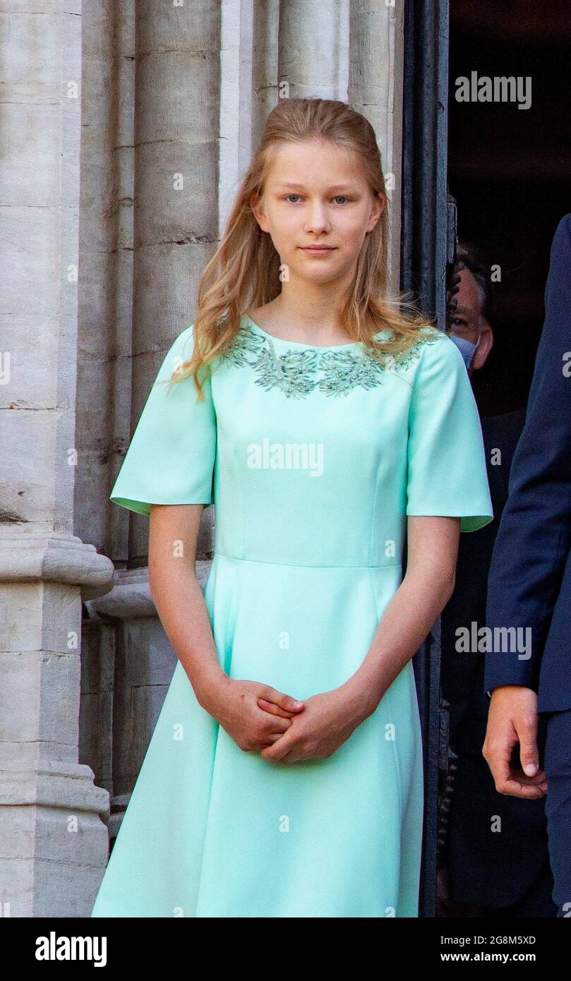 Brussel, Belgien. 21st July, 2021. Princess Eleonore of Belgium leave ...