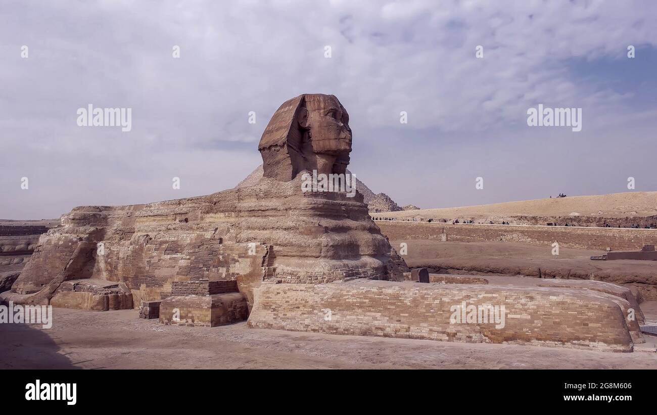 The Great Sphinx of Giza, is a limestone statue of a reclining sphinx ...