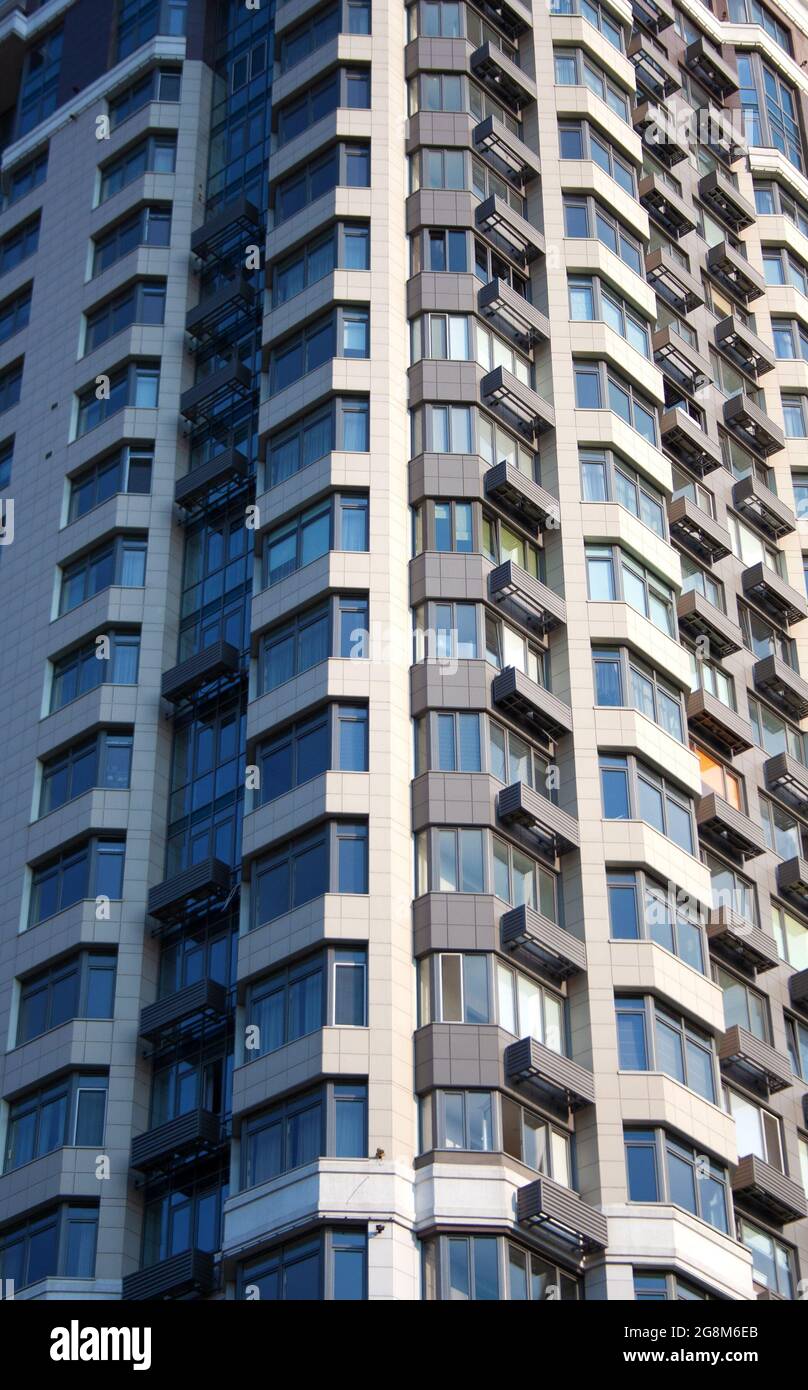 Modern urban residential building facade pattern detail Stock Photo - Alamy
