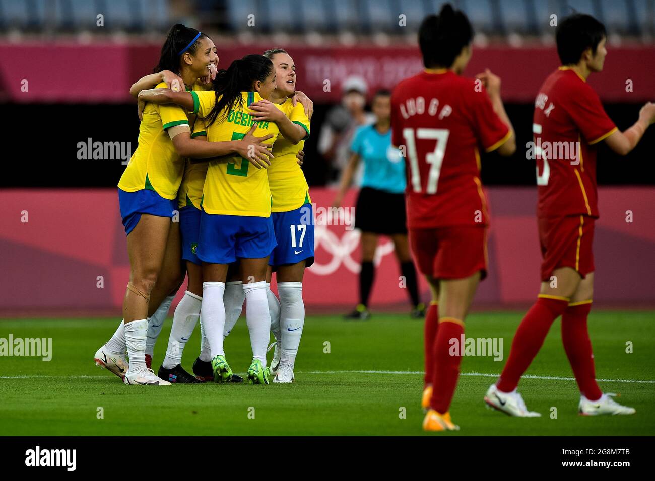 Rifu, Japan. 21st July, 2021. RIFU, JAPAN - JULY 21: Debinha of Brazil ...