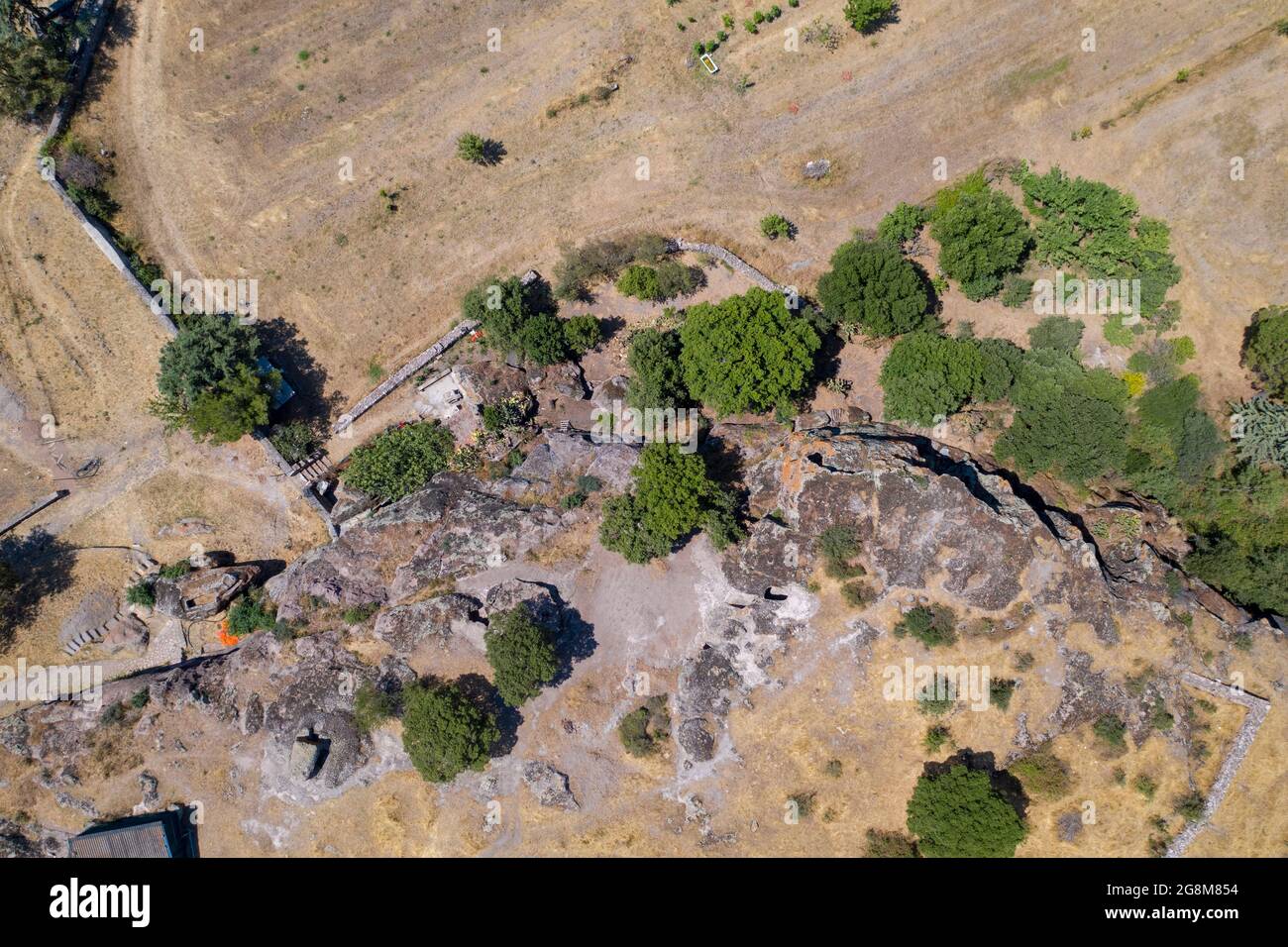 View of Domus de Janas, 'houses of the fairies'. Neolithic hypogeal ...