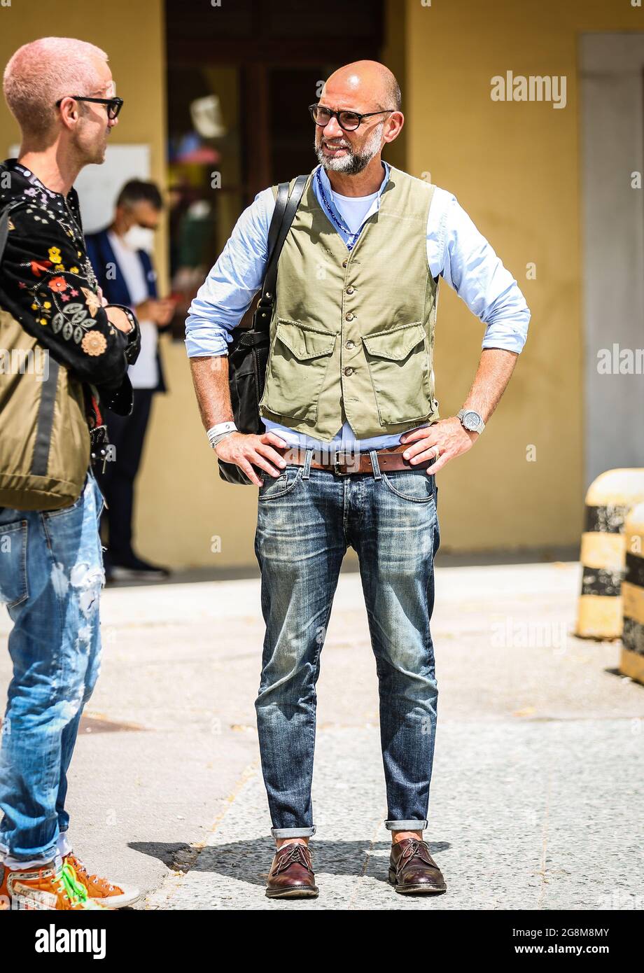 FLORENCE, Italy- June 30 2021: Men on the street in Florence Stock ...