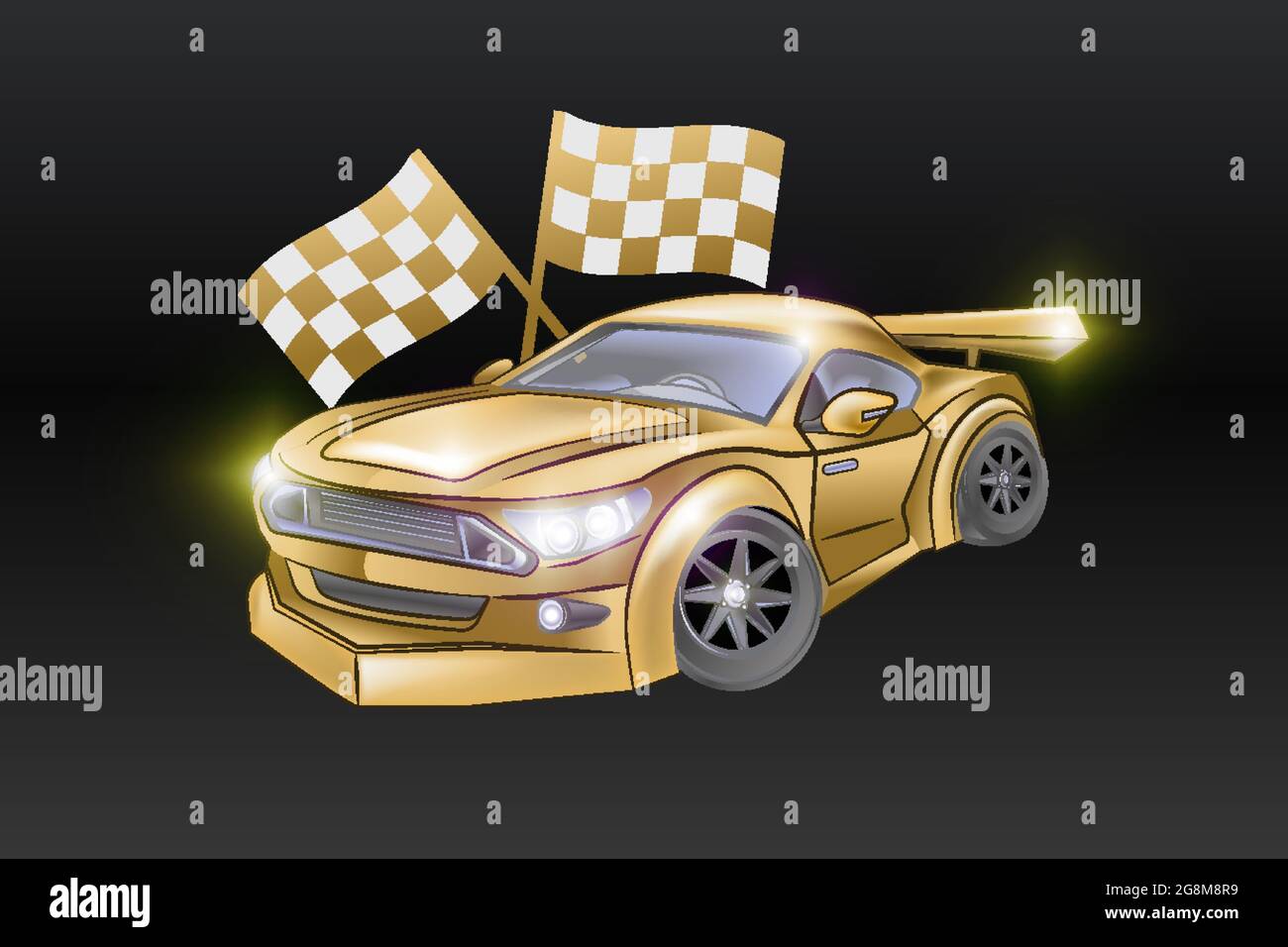 Vector race emblem golden cup hi-res stock photography and images - Alamy